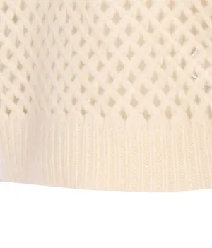 Max Mara Essen Perforated Crewneck Jumper - Nude