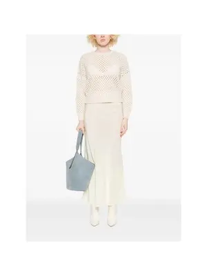 Max Mara Essen Perforated Crewneck Jumper - Nude