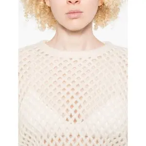 Max Mara Essen Perforated Crewneck Jumper - Nude