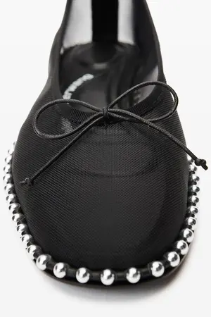 Alexander Wang Studded Mesh Ballet Flats - Black