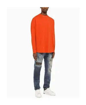 Palm Angels Glitter Logo Oversized Long-sleeve T-shirt