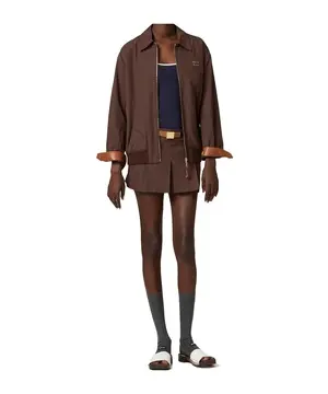 Miu Miu Long-sleeved Zip-up Jacket