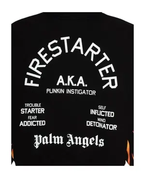 Palm Angels Flame Pattern Hooded Sweater