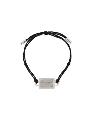 Dolce & Gabbana Logo Plaque Adjustable Rope Bracelet