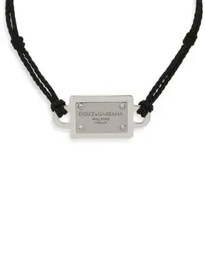 Dolce & Gabbana Logo Plaque Adjustable Rope Bracelet
