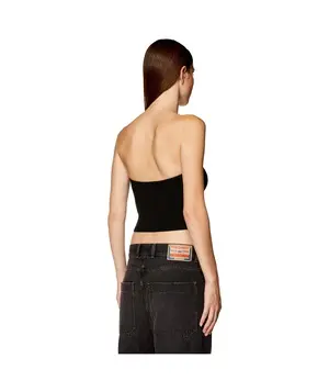 DIESEL® Ribbed Tube Top With Logo Plaque