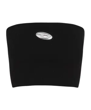 DIESEL® Ribbed Tube Top With Logo Plaque - No