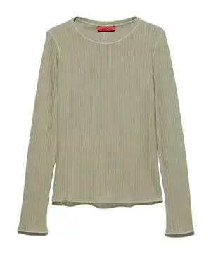 MAXCO. Max&co. Ribbed Knit Long Sleeve T-shirt