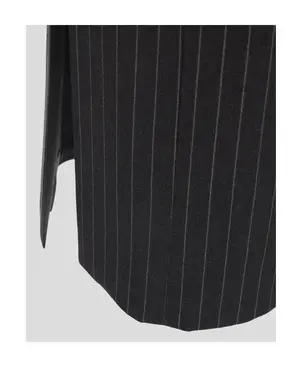 Versace Pinstripe High-waisted Midi Skirt