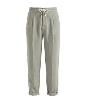 Brunello Cucinelli Elasticated Waistband Drawstring Pants - Gray