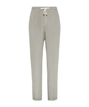 Brunello Cucinelli Elasticated Waistband Drawstring Pants - Grey
