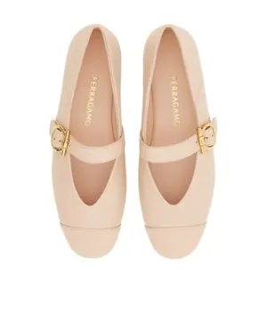 FERRAGAMO Gancini Buckle Flats - Ballet