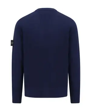 Stone Island V-neck Long-sleeved Knitted Cardigan