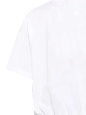 Moncler Short Sleeve Cropped Polo Shirt With Drawstring Hem