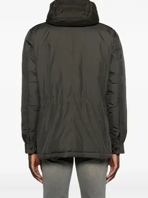 MOORER Hooded Jacket With Flap Pockets - Black