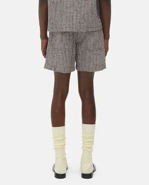 Bottega Veneta Checkered Relaxed Fit Shorts