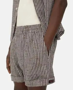 Bottega Veneta Checkered Relaxed Fit Shorts