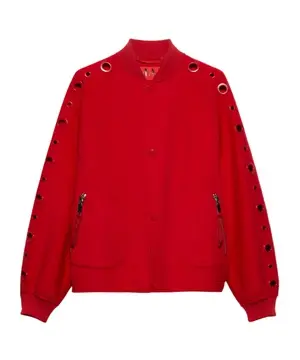 MAXCO. Double-woven Wool Bomber Jacket With Eyelet Detailing