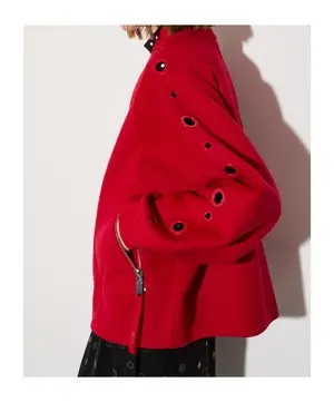 MAXCO. Double-woven Wool Bomber Jacket With Eyelet Detailing
