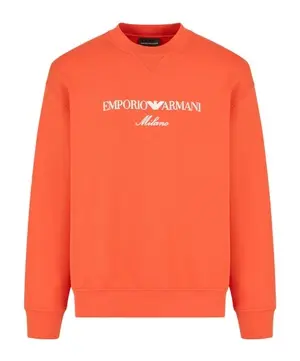 Emporio Armani Double-jersey Sweatshirt With Logo Embroidery