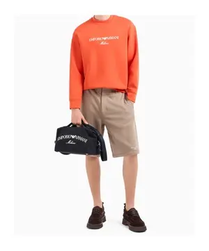 Emporio Armani Double-jersey Sweatshirt With Logo Embroidery