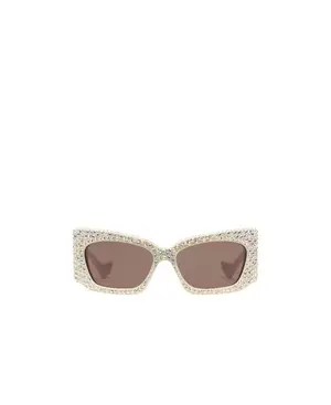 Gucci Embellished Square Frame Sunglasses