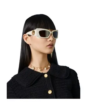 Gucci Embellished Square Frame Sunglasses