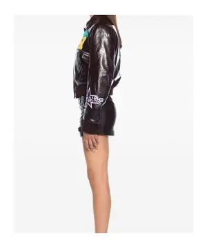 Off-White Crinkled Coated Logo Embroidery Skirt