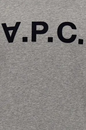 A.p.c. Logo Printed Drawstring Hoodie - Gray