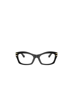 Dolce & Gabbana Dg Logo Plaque Rectangular Eyeglasses - Black