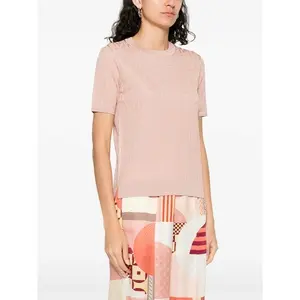 Fendi Micro Ff Ribbed Knit Top