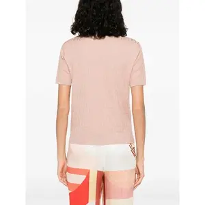 Fendi Micro Ff Ribbed Knit Top