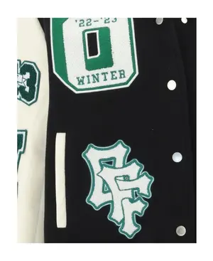 Off-White Embr Patches Embroidered Varsity Jacket