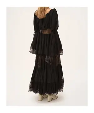 Chloé Tiered Lace-trimmed Maxi Skirt