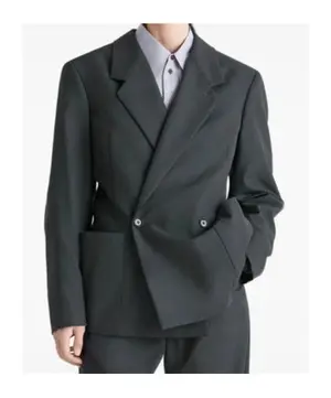 LEMAIRE Double-breasted Tailored Jacket - Grey