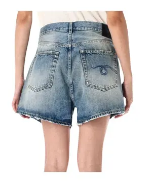 R13 Crossover Denim Shorts