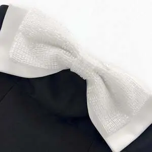 SELF-PORTRAIT Taffeta Contrast Bow Midi Dress