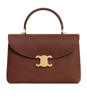 Celine Medium Nino Bag In Grained Nubuck Calfskin - Chestnut Color