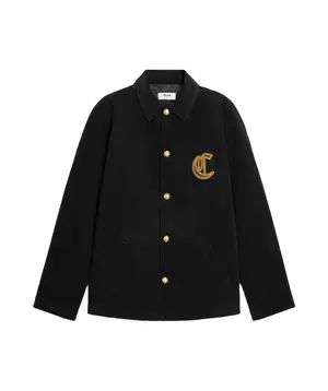 Celine Carcoat In Corduroy With Embellished Logo - No