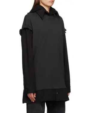 MAISON MARGIELA Layered Hoodie With Buttoned Cuffs