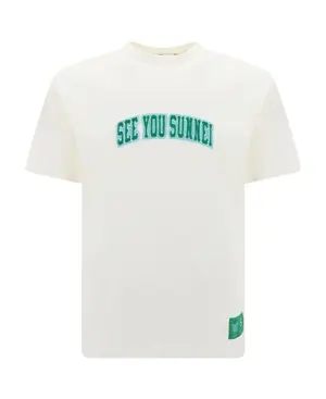 Sunnei Logo Flocked Crewneck T-shirt