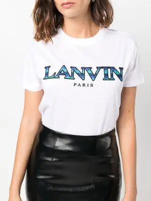 LANVIN Logo Embroidered T-shirt
