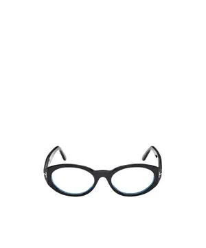 TOM FORD Oval Frame Eyeglasses - Black