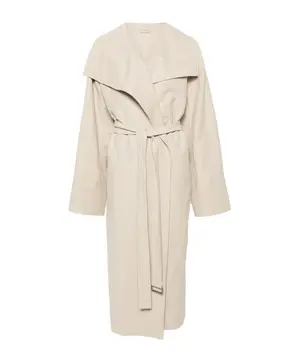 TOTEME Signature Belted Midi Coat - Beige