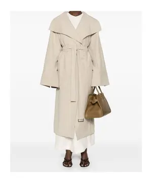 TOTEME Signature Belted Midi Coat - Nude