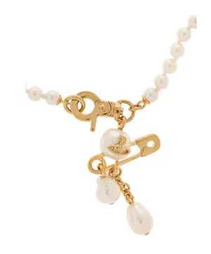 VIVIENNE WESTWOOD Claude Embellished Pearl Necklace - Cream