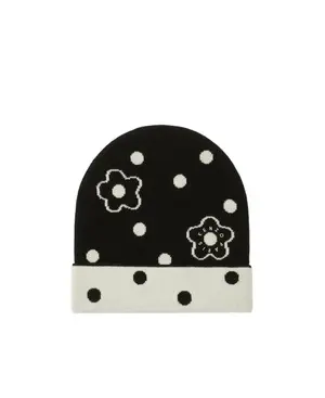Kenzo Stamp Floral Patterned Beanie - Black