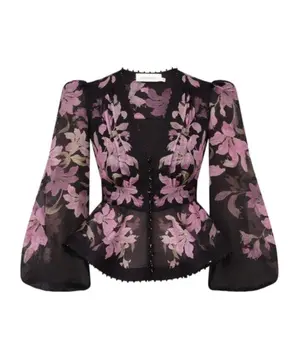 Zimmermann Dawning V-neck Beaded Blouse