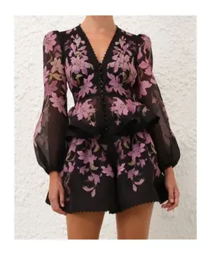 Zimmermann Dawning V-neck Beaded Blouse
