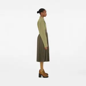 Burberry Pleated Skirt With Zip Detail